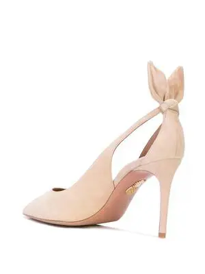 AQUAZZURA 85mm Bow Tie Pumps - Neutrals