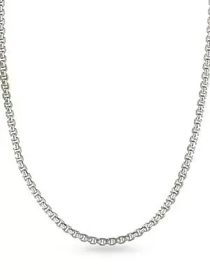 David Yurman 14kt Yellow Gold And Sterling Box Chain Necklace - Silver