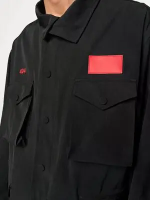 424 Asymmetric Logo-patch Shirt Jacket