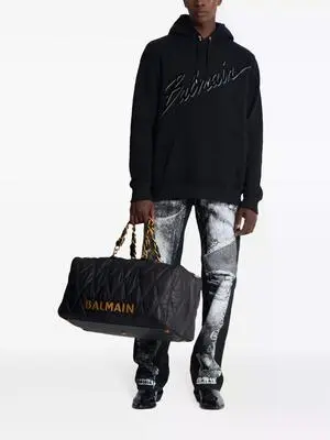 Balmain Flocked-logo Hoodie