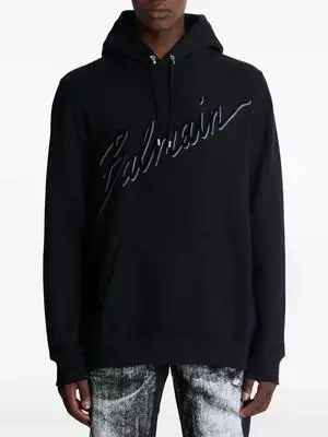 Balmain Flocked-logo Hoodie