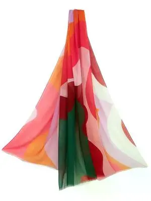Etro Wave-print Cashmere Scarf - Red