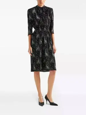 Prada Graphic-print Crepe Shirt Dress