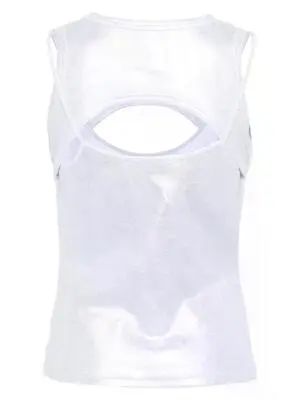 Off-White Coated Ribbed Tank Top - Silver