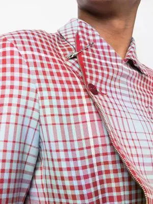 CHARLES JEFFREY Checked Single-breasted Jacket