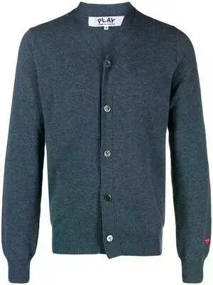 Play Comme Des Garcon V-neck Buttoned Cardigan