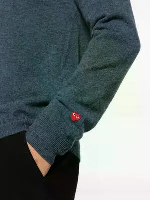 Play Comme Des Garcon V-neck Buttoned Cardigan