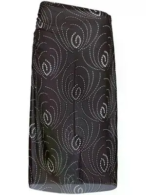 Prada Abstract-print Midi Pencil Skirt