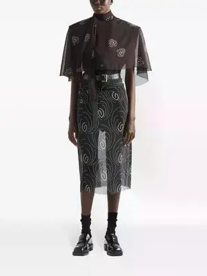 Prada Abstract-print Midi Pencil Skirt