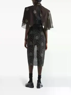 Prada Abstract-print Midi Pencil Skirt