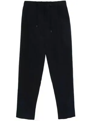 Giorgio Armani Pleat-detail Linen Trousers - Blue