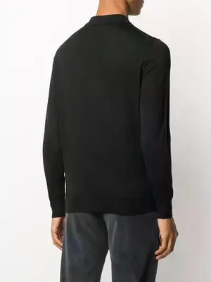 Canali Merino-wool Polo Shirt - Black