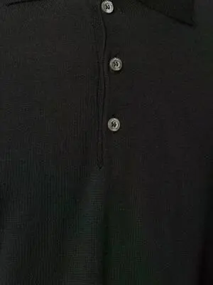 Canali Merino-wool Polo Shirt - Black