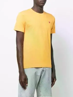 Play Comme Des Garcon Logo-patch Short-sleeve T-shirt - Orange