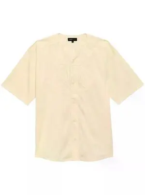 PURPLE BRAND Crest Baseball Cotton Shirt - Neutrals
