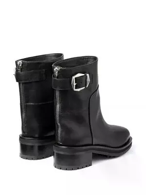 JIMMY CHOO Calf Leather Boots With Buckle Detail