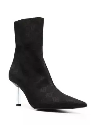 MISBHV Monogram Pointed-toe Boots - Black