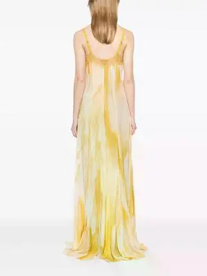 Elisabetta Franchi Lace Trim Maxi Dress