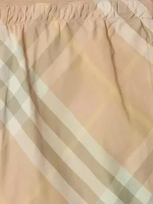 Burberry Checked Swim Shorts - Neutrals