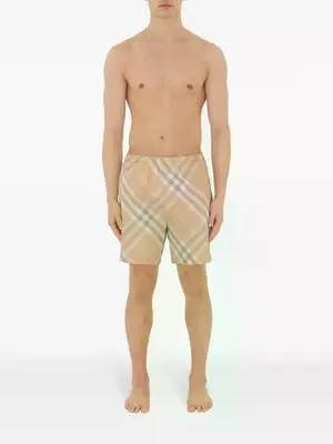 Burberry Checked Swim Shorts - Neutrals