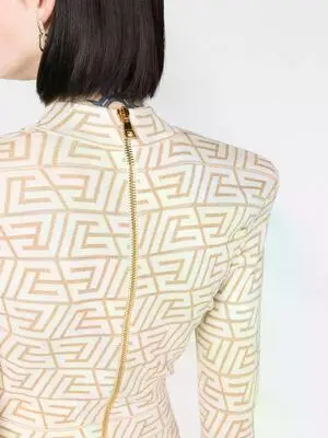 Balmain Monogram-jacquard Mini Dress