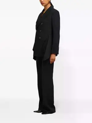 AMI Paris Draped Virgin Wool Double-breasted Blazer
