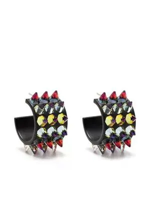 Amina Muaddi Small Karma Hoop Earrings - Grey
