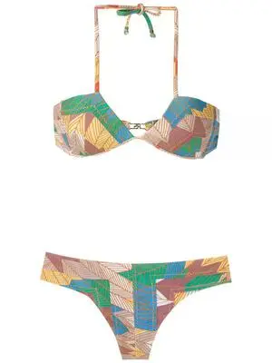 AMIR SLAMA V-neck Bikini Set - Multicolour