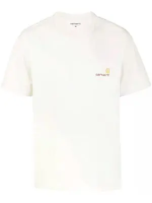 Carhartt Work In Progress Logo-embroidered Organic Cotton T-shirt Neutrals