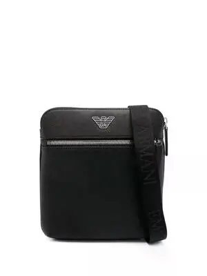 Emporio Armani Small Faux-leather Messenger Bag - Black
