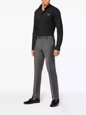 Philipp Plein Straight-leg Wool-blend Trousers