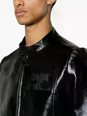 COURREGES Logo-appliqué High-shine Jacket