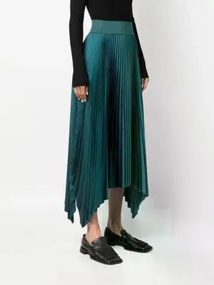 JOSEPH Ade Pleated Midi Skirt - Green