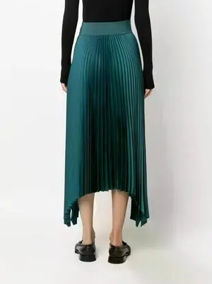 JOSEPH Ade Pleated Midi Skirt - Green