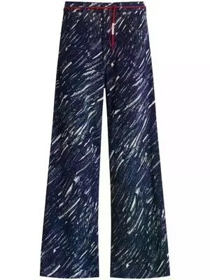 Marni Abstract Pattern Print Wide-leg Jeans - Blue