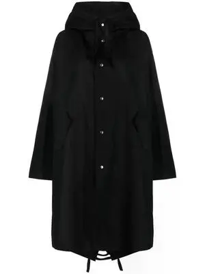 JIL SANDER Logo-print Cotton Coat - Black