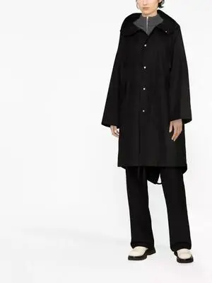 JIL SANDER Logo-print Cotton Coat - Black