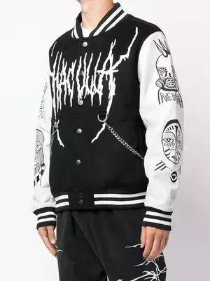 HACULLA. Leather-sleeve Varsity Jacket