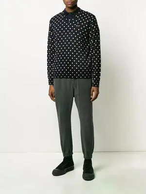 Comme Des Garçons Polka-dot V-neck Sweater