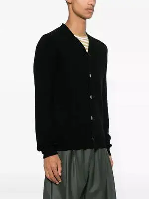 Play Comme Des Garcon X The Artist Invader Wool Cardigan - Black