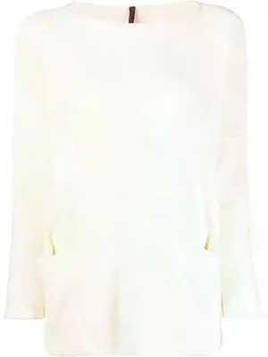 DANIELA GREGIS Open Pocket Boat Neck Jumper - Neutrals