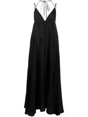 JOSEPH Silk Halterneck Long Dress - Black