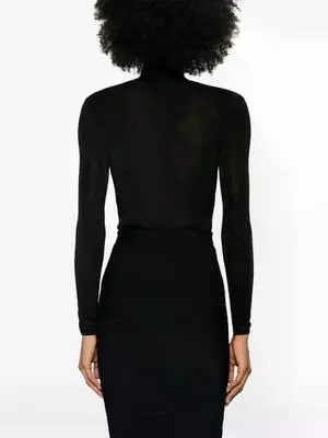 SELF-PORTRAIT Cut-out Detail Knitted Bodysuit - Black