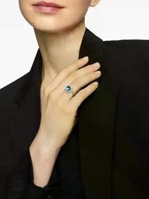 David Yurman Sterling Chatelaine Pavé Topaz And Diamond Ring