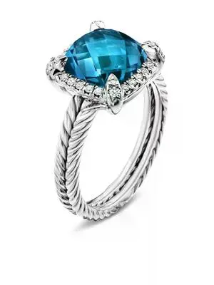 David Yurman Sterling Chatelaine Pavé Topaz And Diamond Ring