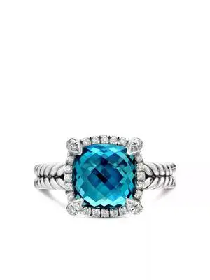 David Yurman Sterling Chatelaine Pavé Topaz And Diamond Ring