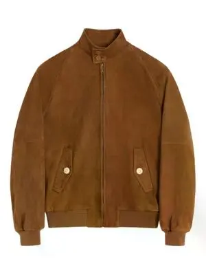 Valentino Garavani Suede Bomber Jacket With Mock Neck