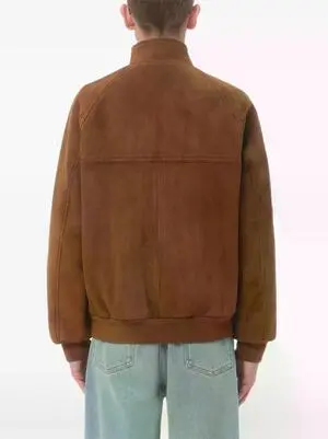 Valentino Garavani Suede Bomber Jacket With Mock Neck