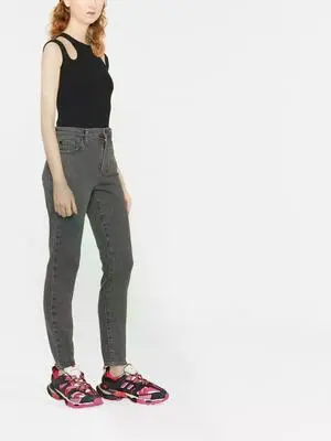 Off-White Slogan-print Cropped Skinny Jeans