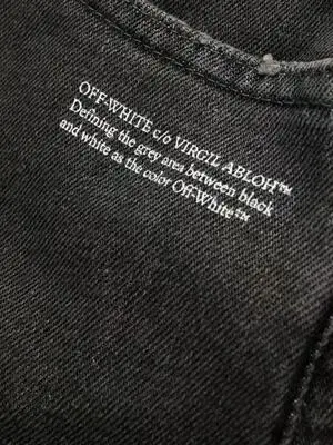 Off-White Slogan-print Cropped Skinny Jeans